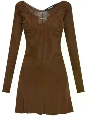 Brown Ribbed Dresses