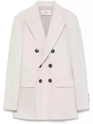 AMI Paris Double-breasted Blazer - Neutrals
