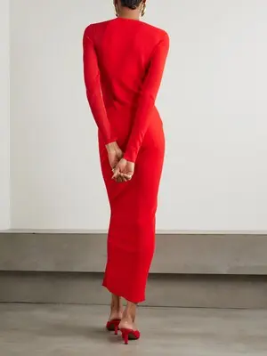 Stella McCartney Miracle Paneled Knitted Midi Dress