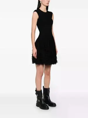 Alexander McQueen Lace Knit Ruffle Dress