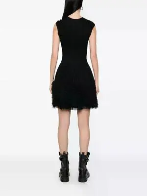 Alexander McQueen Lace Knit Ruffle Dress