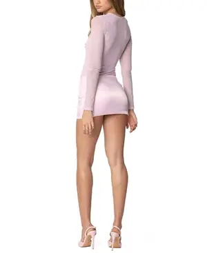 EDIKTED Clio Mesh Bodysuit - Light Pink