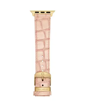 Michele 38-49mm Leather Bracelet Band For Apple Watch - Pink