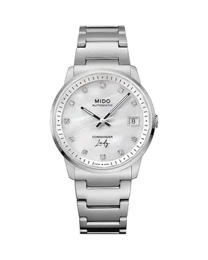 MIDO Commander Ii Lady 35mm Watch - White/silver