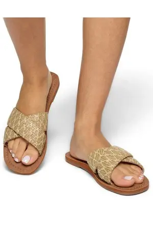 Roxy Andreya Raffia Slide Sandal - Open Natural