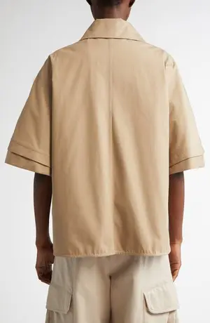 Max Mara Parole Twill Crop Cape Jacket