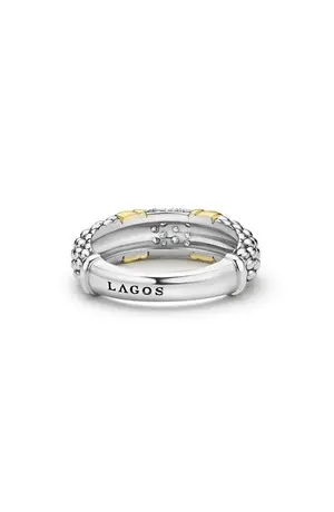 Lagos Signature Caviar Pavé Diamond Ring