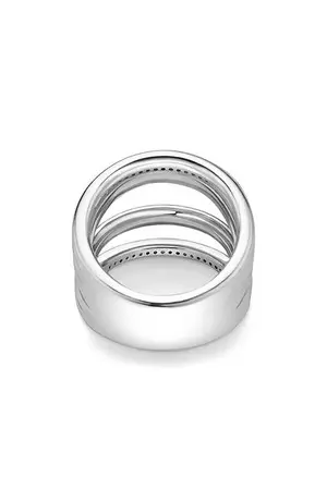 Lagos Caviar Lux Pavé Diamond Ring In Sterling Silver And 18k Gold - Two-tone