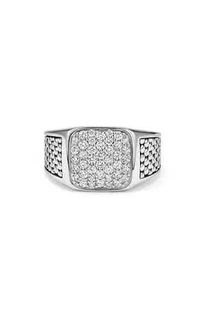 Lagos Anthem Pavé Diamond Signet Ring