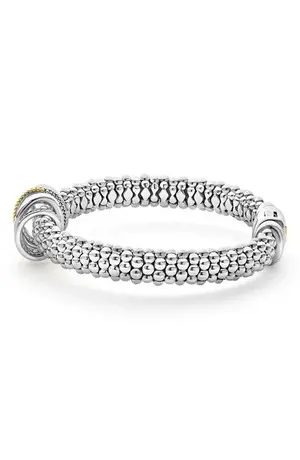 Lagos Caviar Lux Pavé Diamond Rope Bracelet - Two-tone