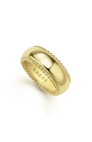 Lagos Anthem Caviar Band Ring - Gold