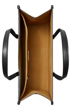 Tory Burch T Monogram Leather Tote - Black