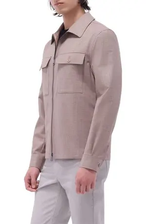 Bugatchi Stretch Wool Zip Shirt Jacket