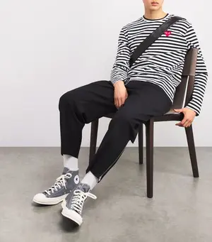 Play Comme Des Garcon X Converse Chuck 70 High Top Sneakers