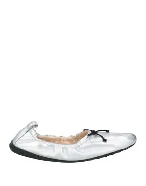 TOD'S Leather Ballet Flats - Silver