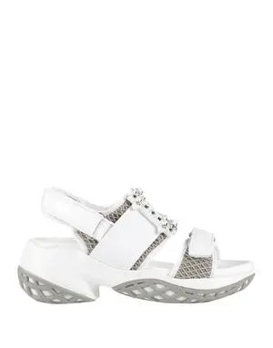 ROGER VIVIER Embellished Leather And Woven Sandals