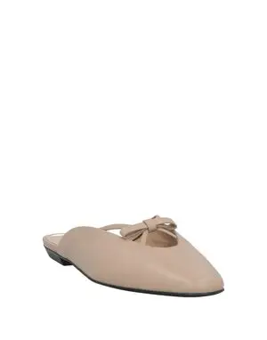 By Far Flat Mules With Bow Detailing - Beige