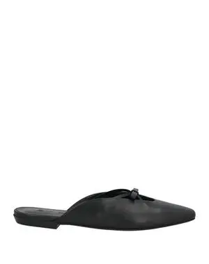 By Far Leather Mules - Black