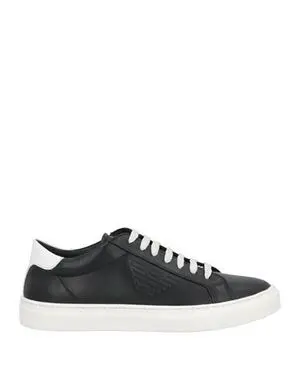 Emporio Armani Leather Sneakers - Black