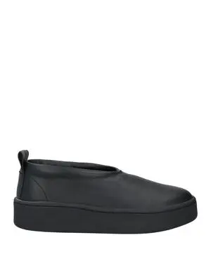 JIL SANDER Leather Slip-on Sneakers - Black