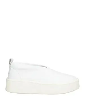 JIL SANDER Leather Slip-on Flatform Sneakers - White