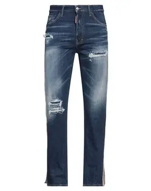 Dsquared2 Straight-leg Jeans With Side Seam Stripes - Blue