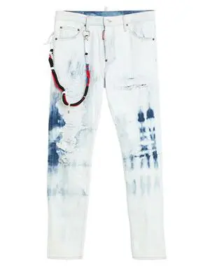 Dsquared2 Skinny Jeans With Leather Trims