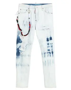 Dsquared2 Skinny Jeans With Leather Trims