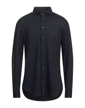 Emporio Armani Man Shirt Blue Size 15 ¾ Lyocell, Virgin Wool Midnight Blue
