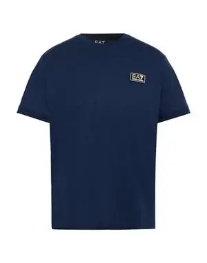 EA7 Man T-shirt Beige Size Xxl Cotton, Elastane, Polyamide, Polyester Navy