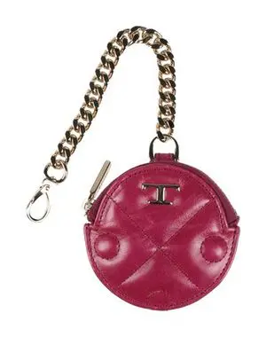 TOD'S Coin Purse Garnet Leather, Metal - Red