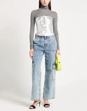 GANNI Organic Cotton Tube Top - Silver