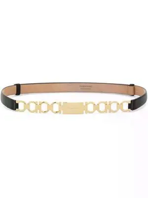 FERRAGAMO Extendable Gancini Bijoux Belt - Black