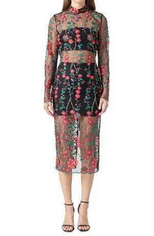 Endless Rose Floral Embroidered Midi Dress