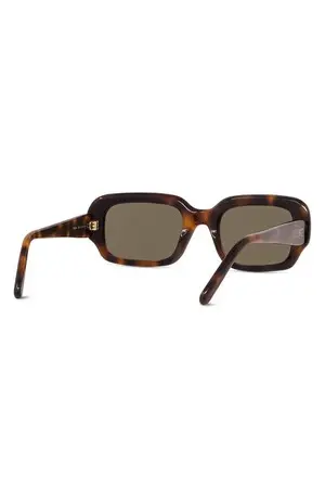 Loewe 51mm Rectangular Sunglasses - Dark Havana / Green