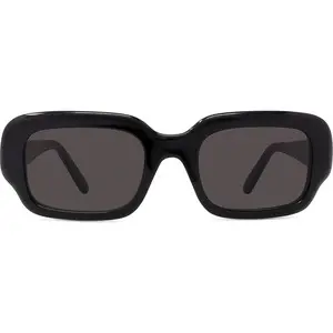 Loewe 51mm Rectangular Sunglasses - Shiny Black / Smoke