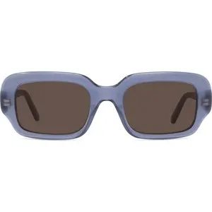 Loewe 51mm Rectangular Sunglasses - Shiny Light Blue / Brown