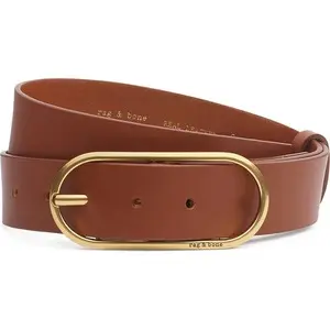 Rag & Bone Rounded Rebound Leather Belt - Bordeaux