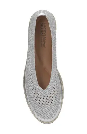 Lucky Brand Orena Platform Espadrille - Metallic Silver