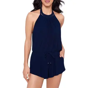 MAGICSUIT® Piper Solid One-piece Romper Swimsuit - Navy