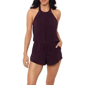 MAGICSUIT® Magicsuit® Piper Solid One-Piece Romper Swimsuit Prune