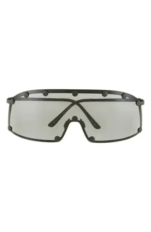 Rick Owens Shield Sunglasses - Black Temple/ Black Lens