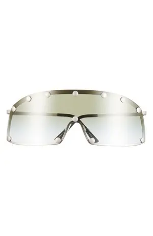Rick Owens Shield Sunglasses - Silver Temple/bosco Lens