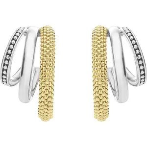 Lagos Caviar Lux Hoop Earrings - Two-tone