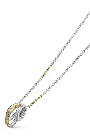 Lagos Caviar Lux Pavé Diamond Pendant Necklace