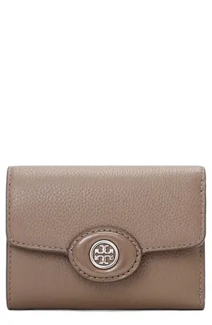 Tory Burch Robinson Small Pebbled Leather Wallet - Wild Mushroom