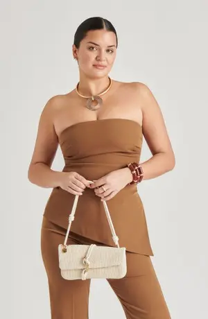 Dolce Vita Alice Raffia Shoulder Bag - Natural