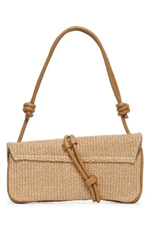 Dolce Vita Alice Raffia Shoulder Bag - Tan