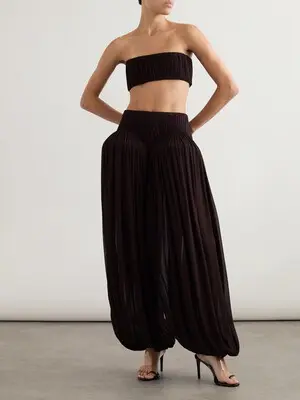 Alaïa Pleated Crepe Tapered Pants