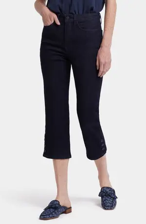 NYDJ Joni High Waist Capri Jeans With Button Detail